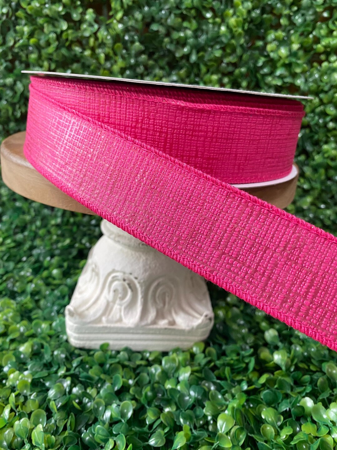 9 Meter Wire Edged Ribbon Pink Cross Hatch, 1.5” Wide, Easter Spring ...
