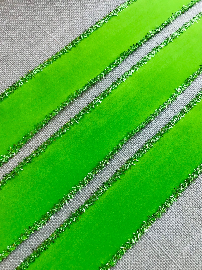 Wire Edged Ribbon Lime Green With Tinsel Edge 1.5 Wide - Etsy UK