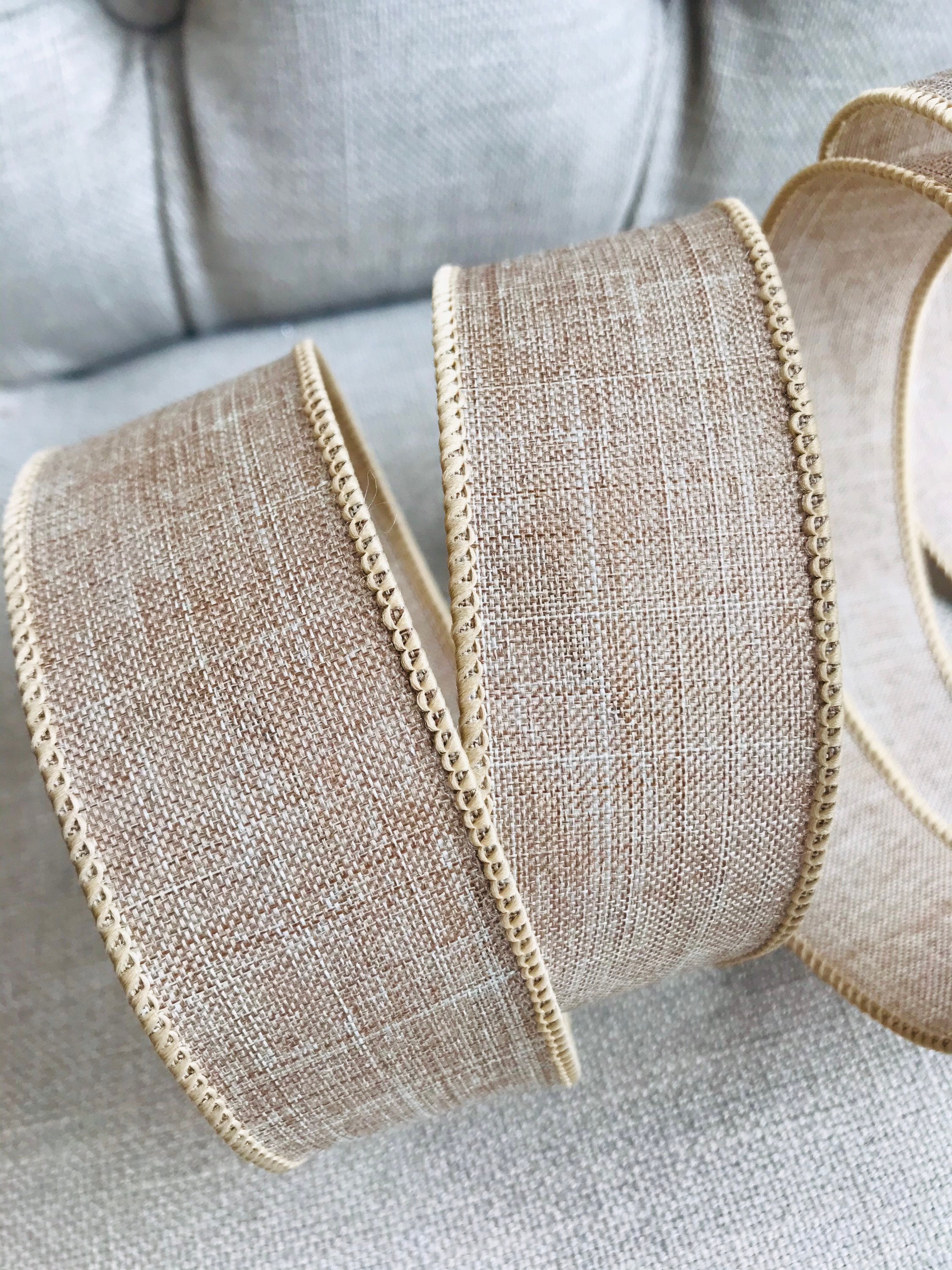 Wire Edged Ribbon Beige Natural 1.5 Wide Perfect Wreath - Etsy UK
