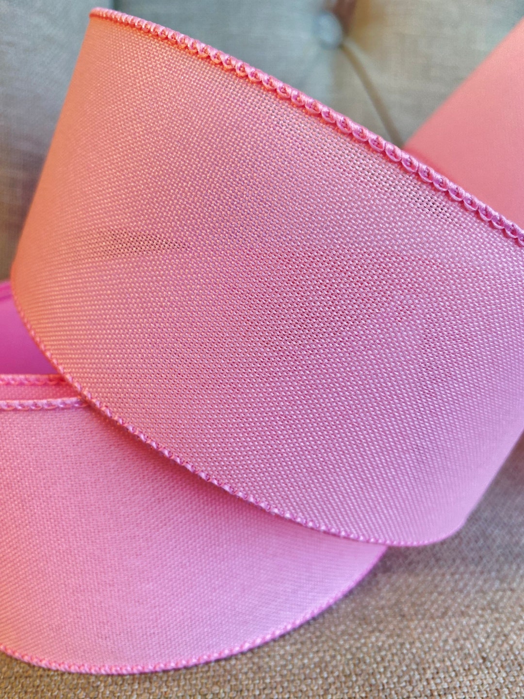 9 Meter Wire Edged Ribbon Baby Pink 2.5” Wide, Perfect Wreath Ribbon ...