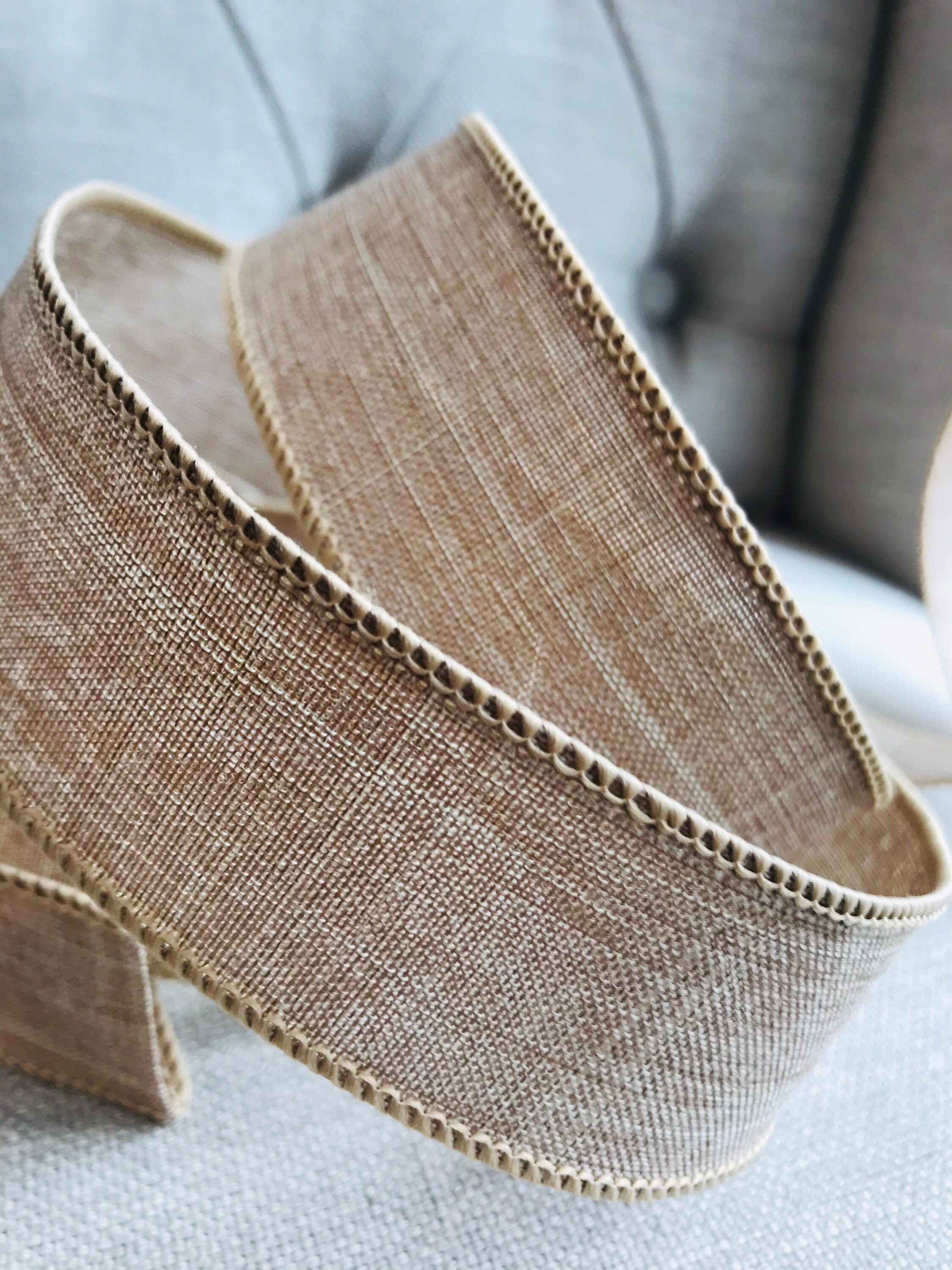 Wire Edged Ribbon Beige Natural 1.5 Wide Perfect Wreath - Etsy UK