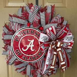 Alabama Crimson Tide Wreath, University of Alabama Decor, Roll Tide ...