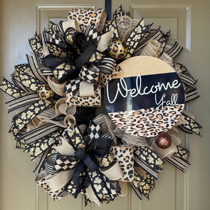 Leopard Print Wreath - Etsy