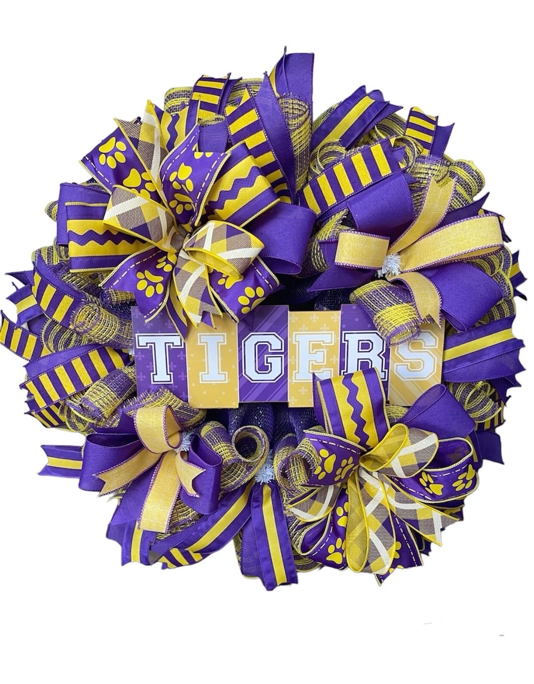 LSU Tigers Deco Mesh Wreath | Purple Gold Game Day Front Door ...