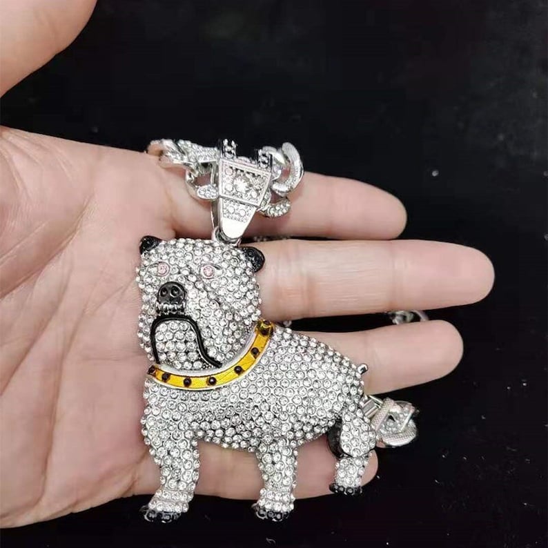 Men Women Hip Hop Iced Out Bling Lovely Dog Pendant Necklace - Etsy