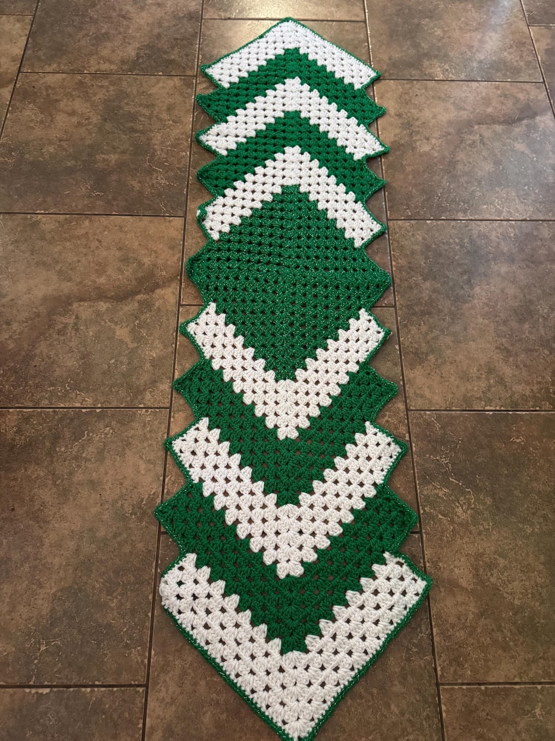 St. Patty’s Day Granny Square Table Runner. Measures 57x16. - Etsy