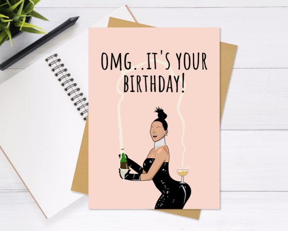 Kim Kardashian Birthday Card Cute & Unique Greeting Card | Etsy
