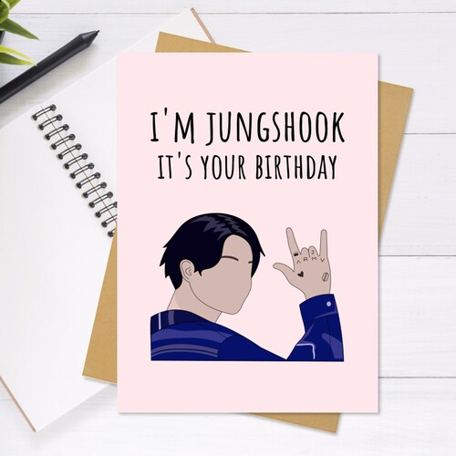 BTS JK Jungkook Birthday Greeting Card Birthday Card Cute - Etsy