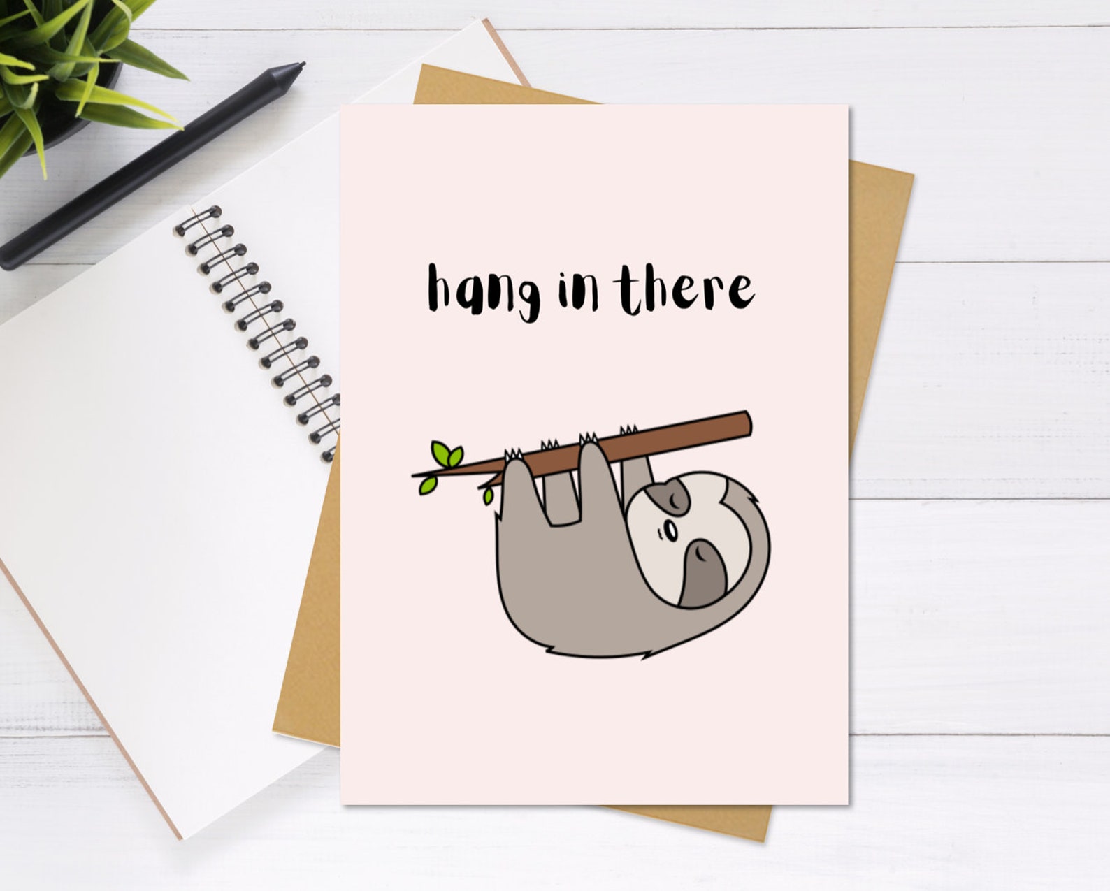 Hang in There Sloth Card Cute & Unique Greeting Card Get - Etsy