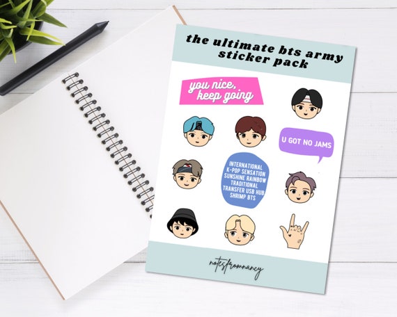BTS Army Sticker Sheet Bullet Journal Stickers Planner | Etsy
