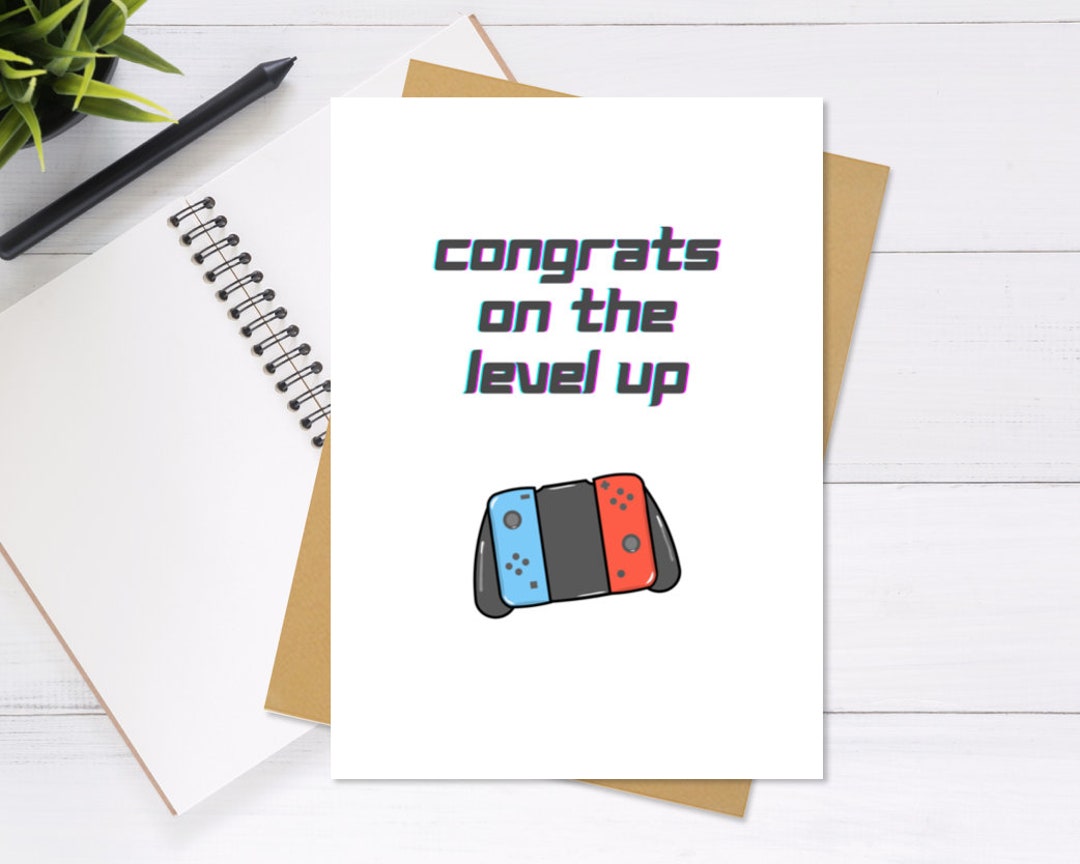 Congrats on the Level up Gamer Card - Congrats Card, Engagement ...