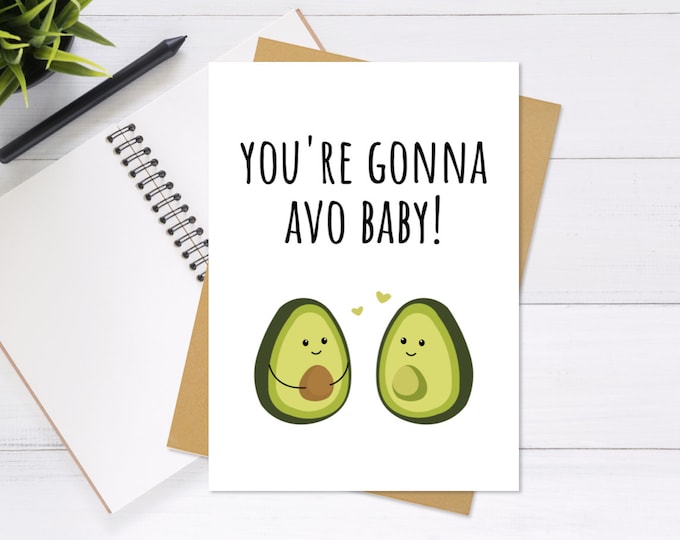 Avocado Pregnancy Card // Baby Shower Card // Baby Card - Etsy Canada