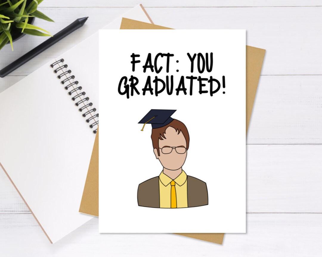 You Graduated Dwight Schrute the Office Card - Cute & Unique Greeting ...
