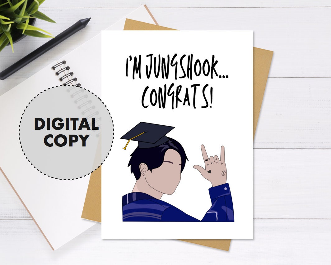 Printable BTS Jungkook Congrats Graduation Card Cute & | Etsy