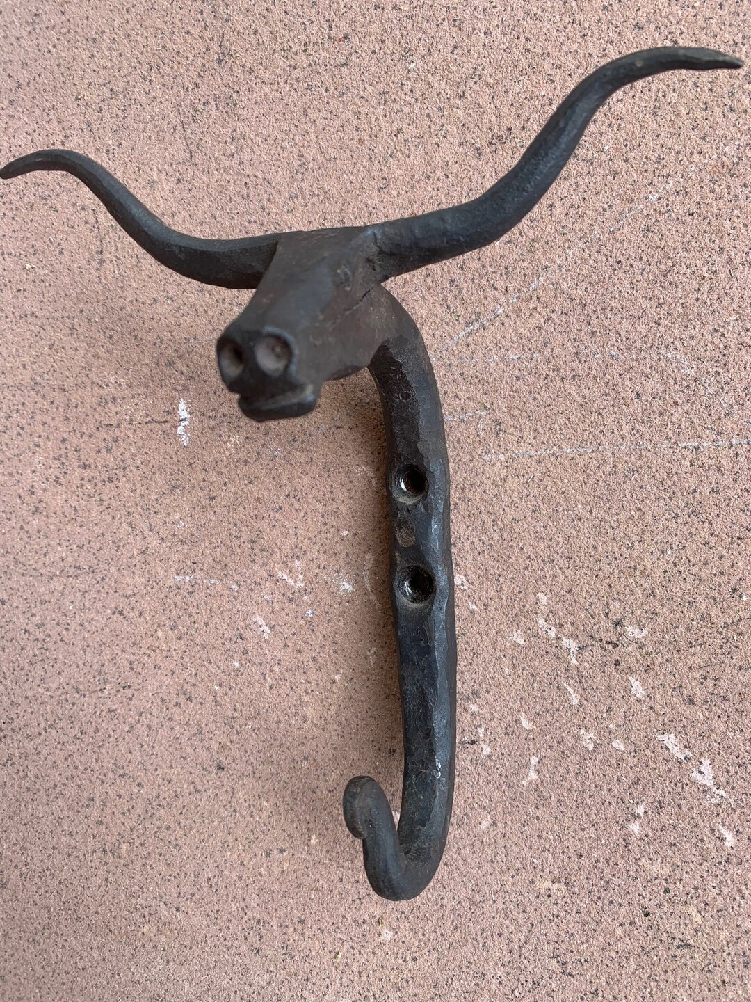 Hand Forged Steer Head Hook - Etsy