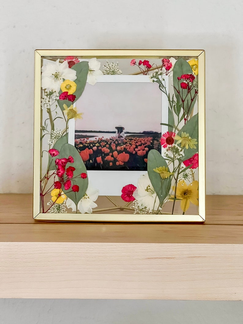 Custom GOLD Polaroid Pressed Flower Forever Frame - Etsy