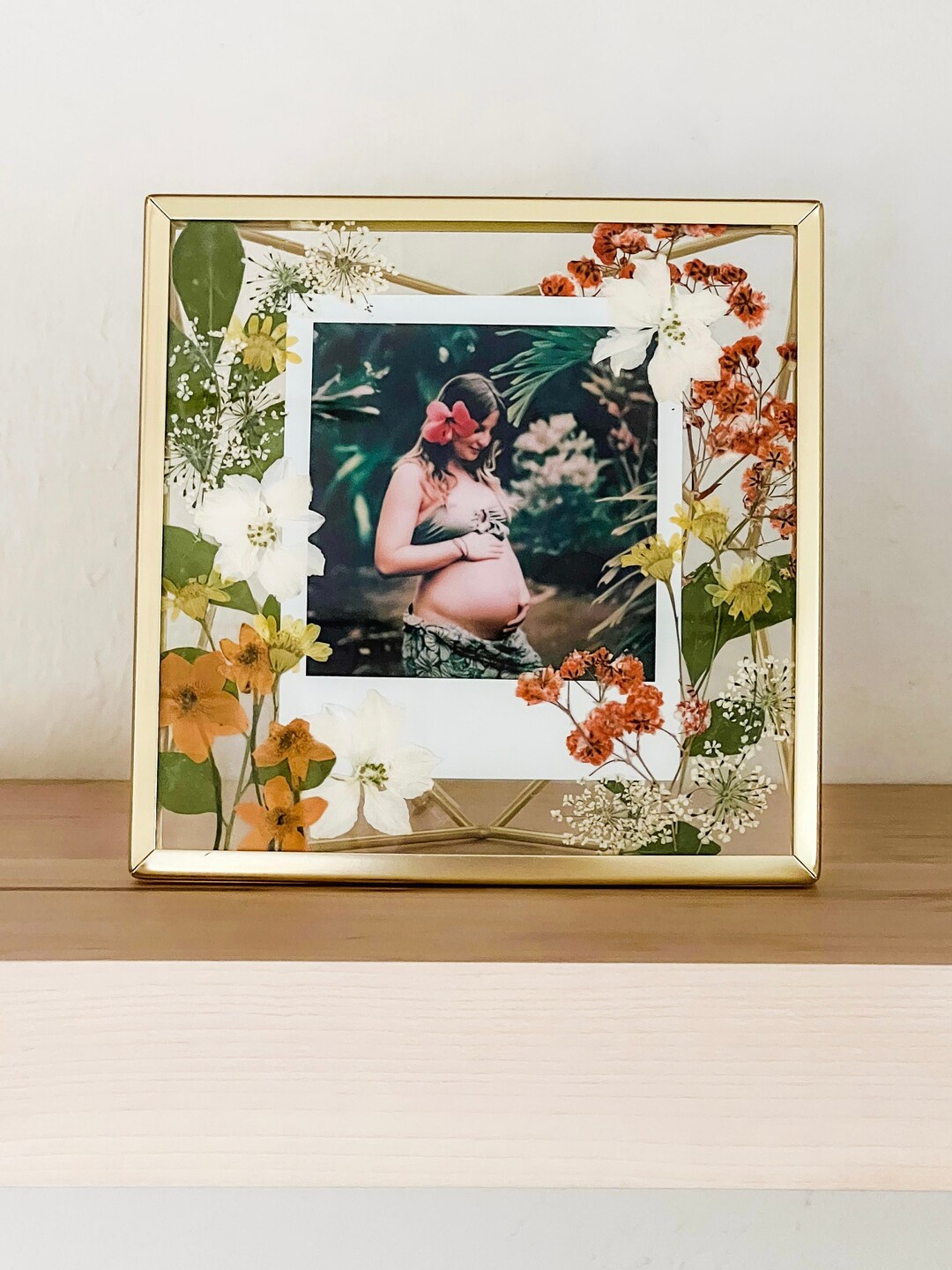 Custom GOLD Polaroid Pressed Flower Forever Frame - Etsy