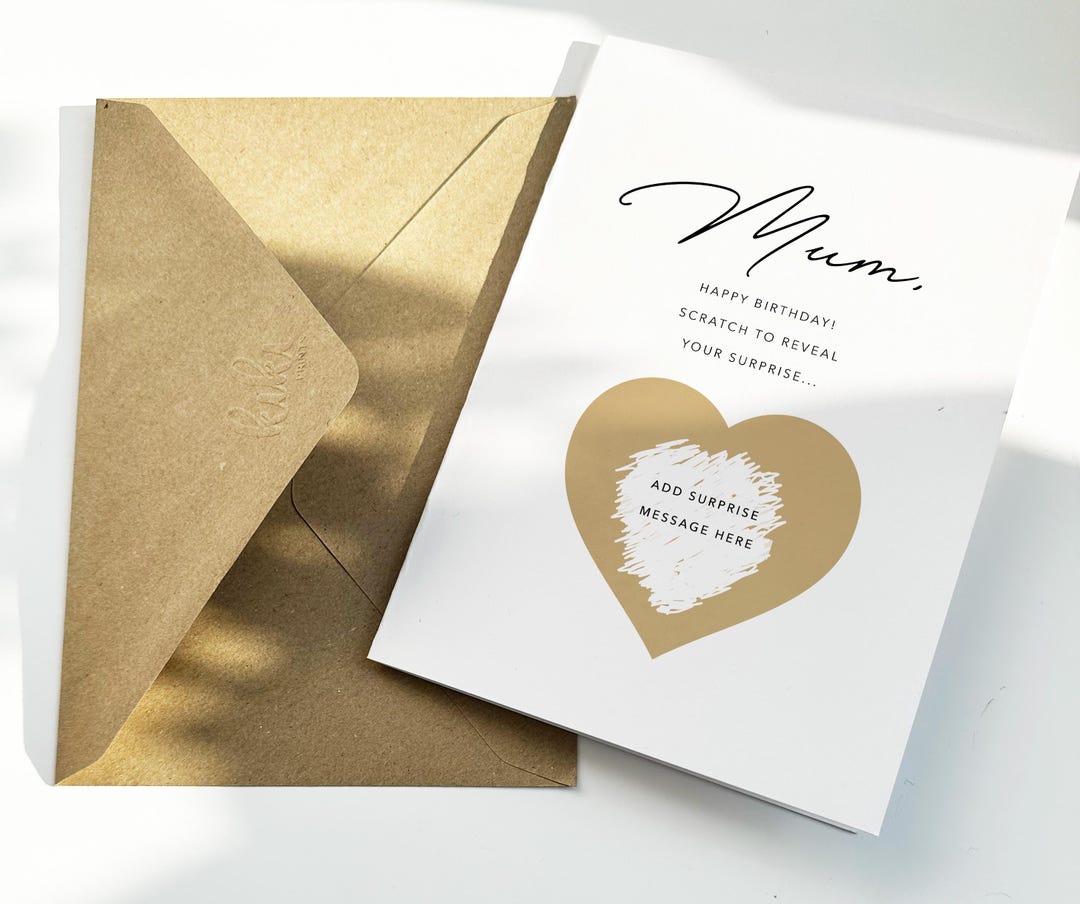 Birthday Surprise Card for Mum, Scratch and Reveal Card, Surprise Gift ...
