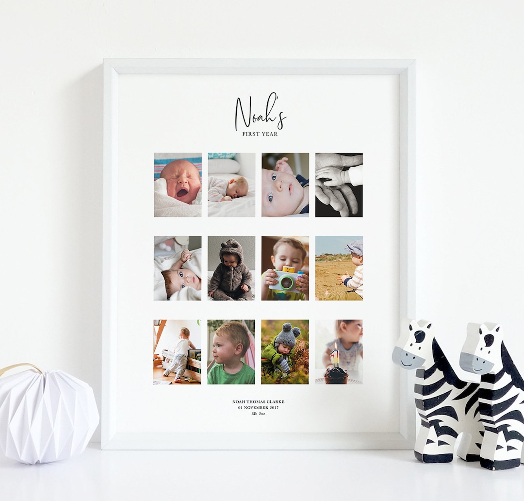 Baby's First Year Print / Custom Baby Print / A3 Personalised Baby ...