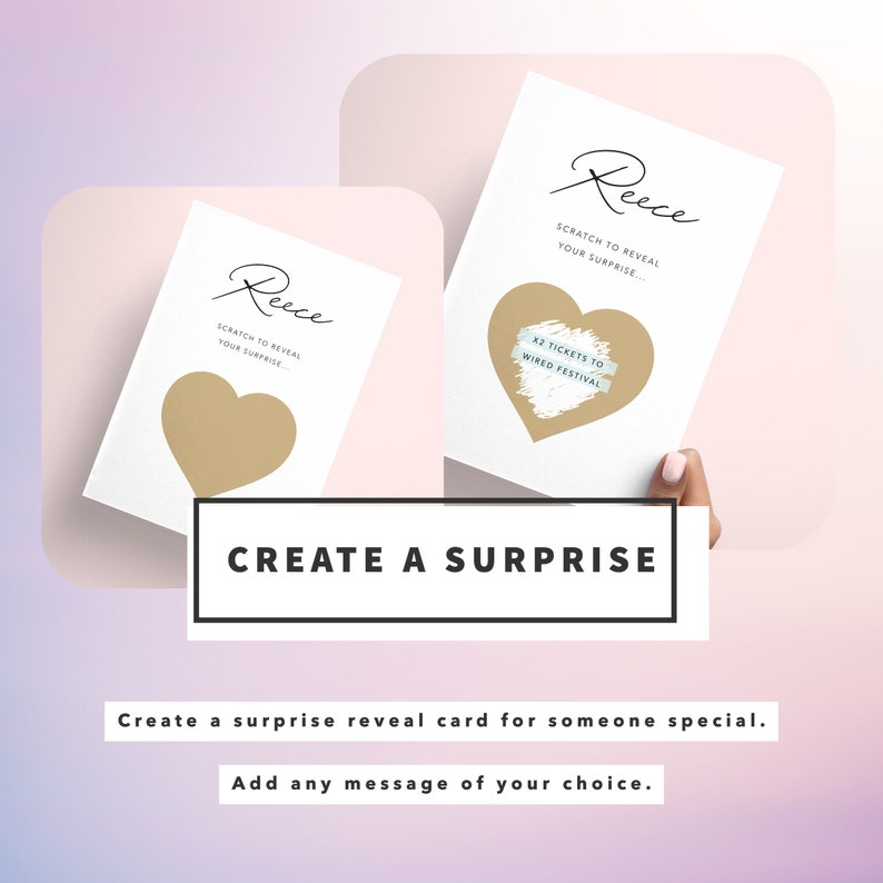 Surprise Reveal Card for Someone Special / Holiday Reveal/ Romantic ...