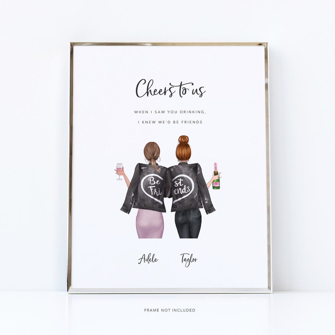 Personalised True Friends Quote and Print Friendship Wall Art, Flat ...