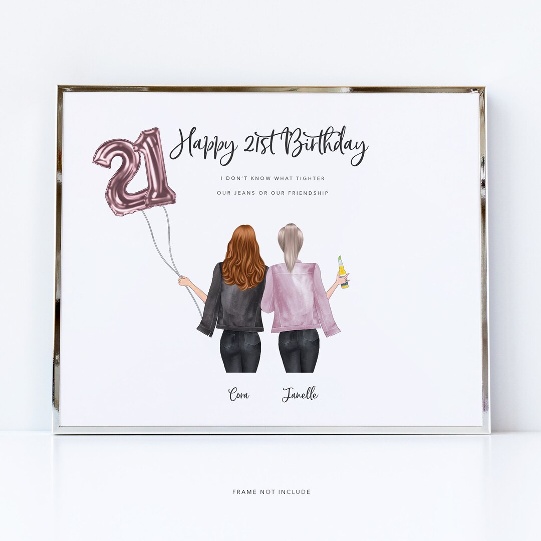 Personalised Friendship Milestone Any Age Birthday Print, 21st Bday ...