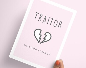 Traitor Leaving Card - Etsy