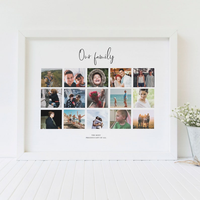 Family photo collage / Family wall art / Picture collage / | Etsy