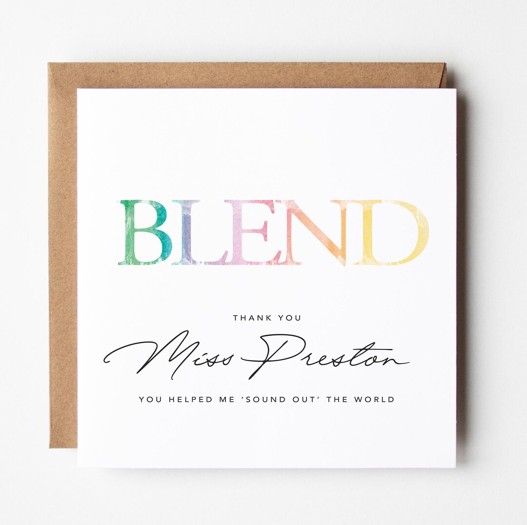 Thank You Card for Class Teacher - Teacher Appreciation, Best Teacher ...