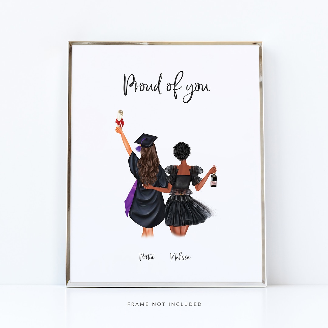 Best Friends Graduation Print / Personalised Graduation Print Gift ...