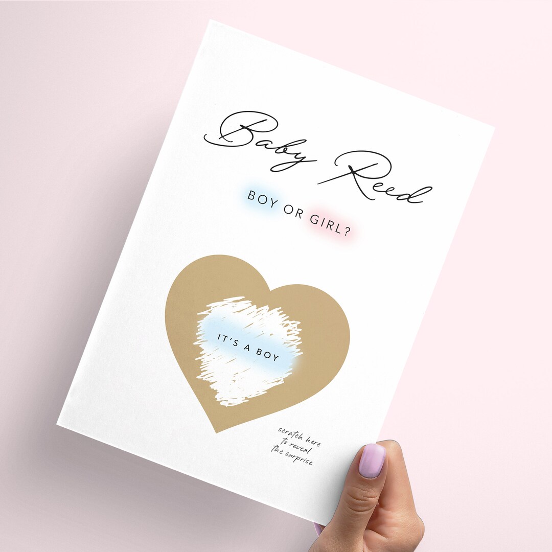 Baby Gender Reveal Card / Baby Announcement / Surprise Card / - Etsy