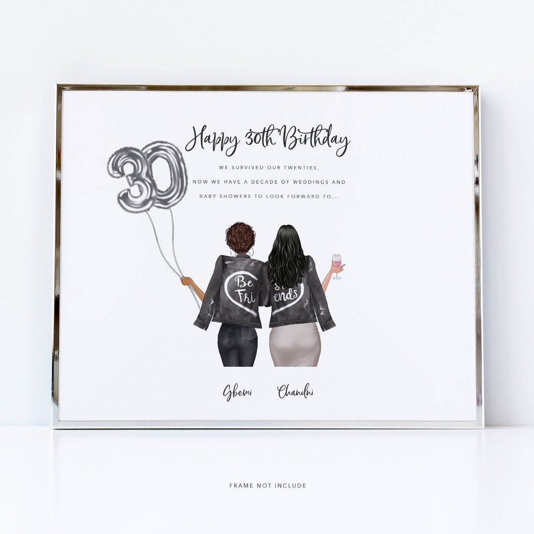 Personalised Goodbye 20s Hello 30s Good Friends Birthday Wall Art ...