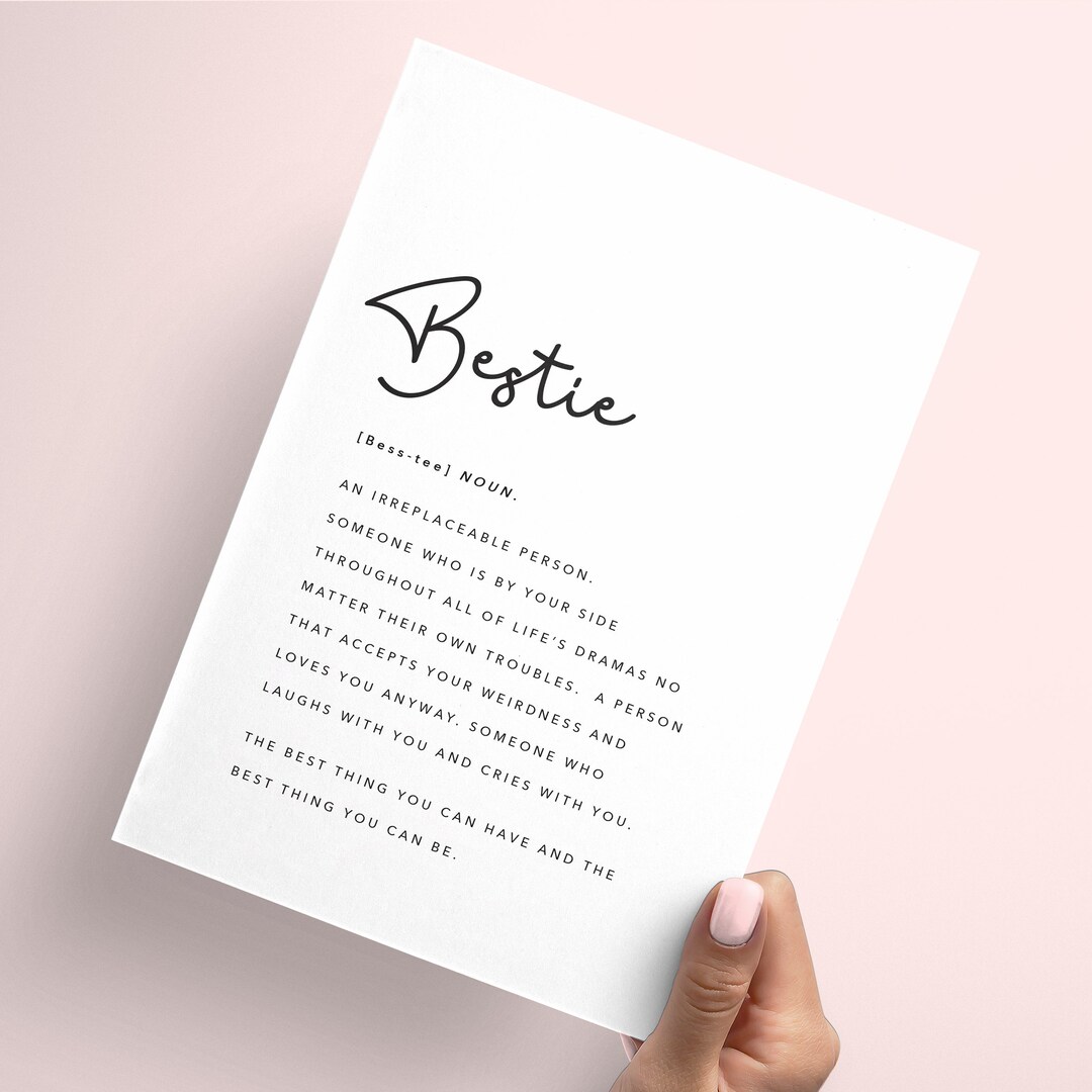 What Friendship Means Card for Bestie, Bestie Friendship Card ...