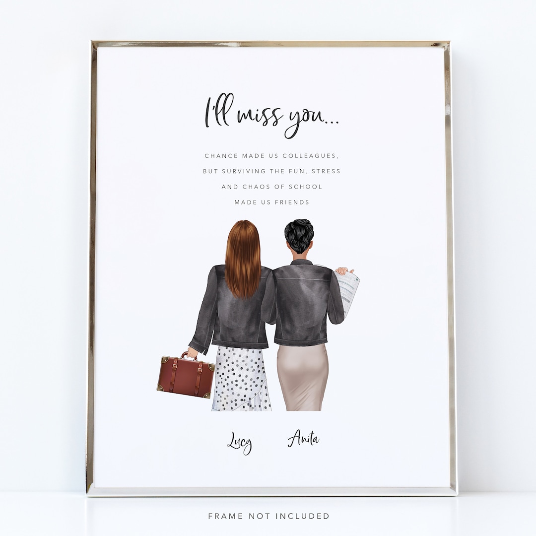 Personalised Teacher Farewell Print / Work Besties / Personalised Work ...