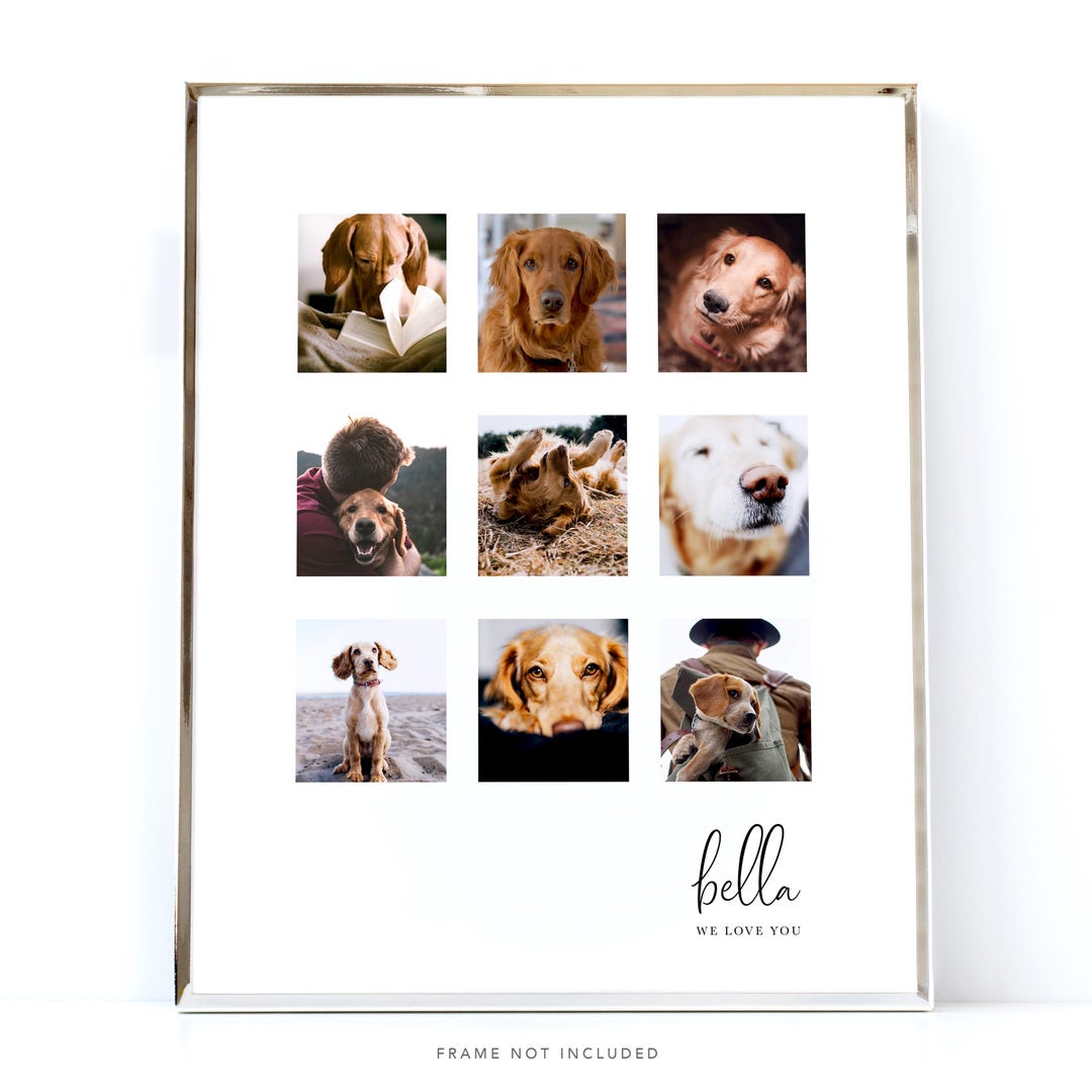 Custom Photo Collage for Pets - Dog Gift for Dog Lovers, Pet Collage ...