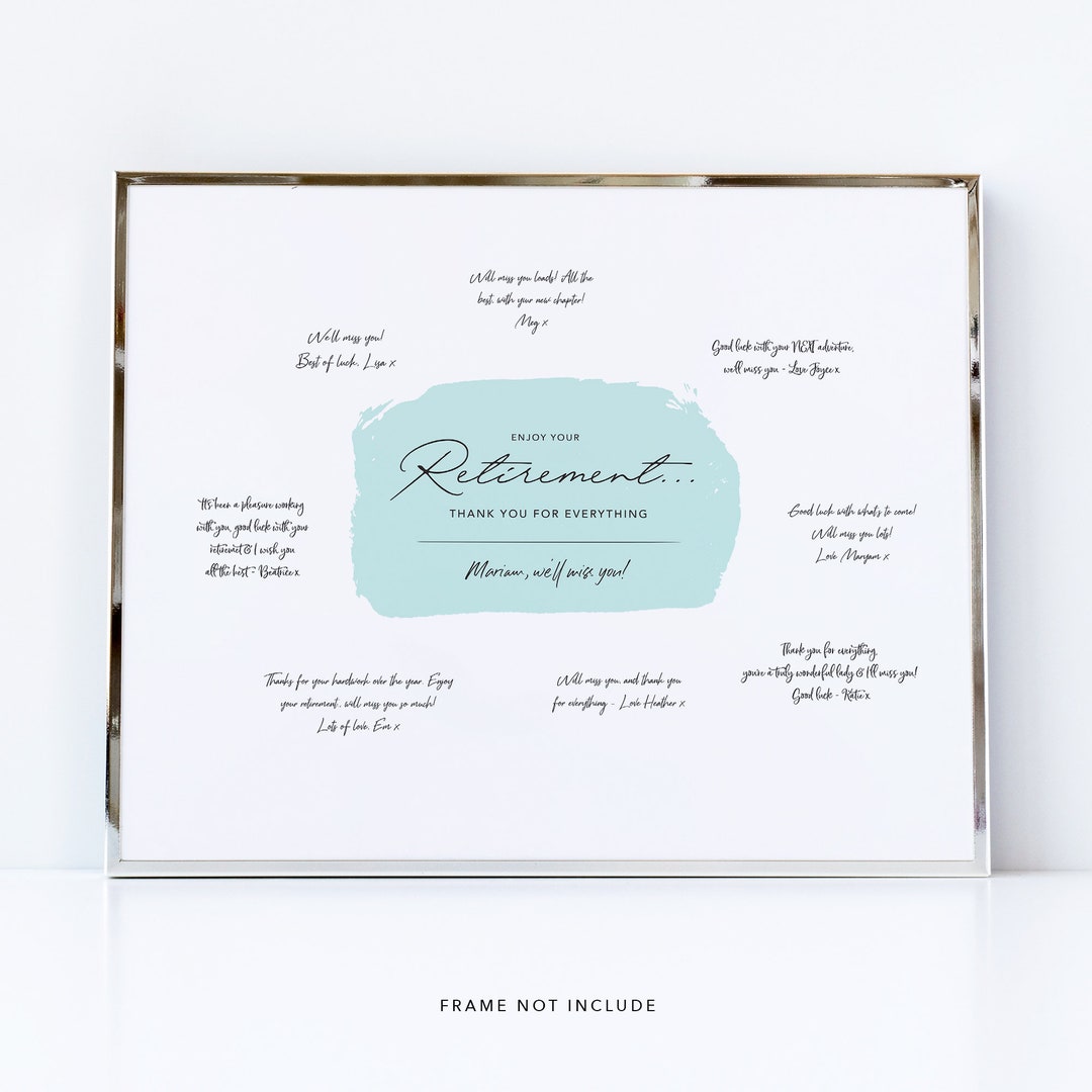 Personalised Retirement Picture / Enjoy Your Retirement Signed Picture ...