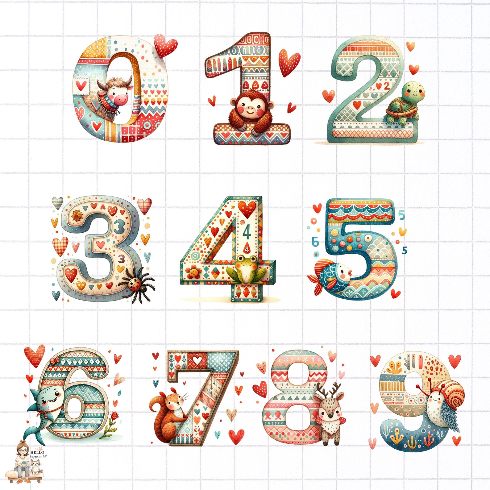 Cute Animals Watercolor Letters, Alphabet Clipart, Animals Alphabet ...