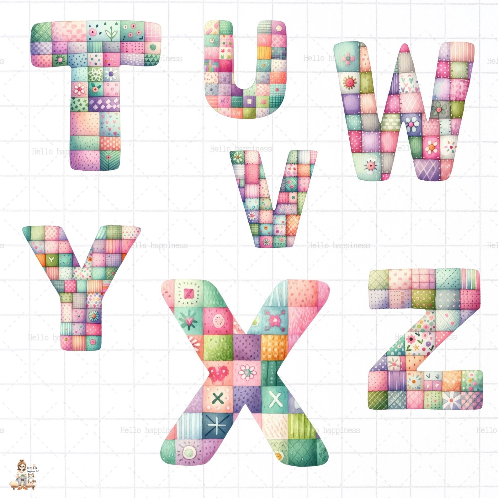 Alpha Pathwork Clipart, Letter Patchwork, Alphabet Png,patchwork ...
