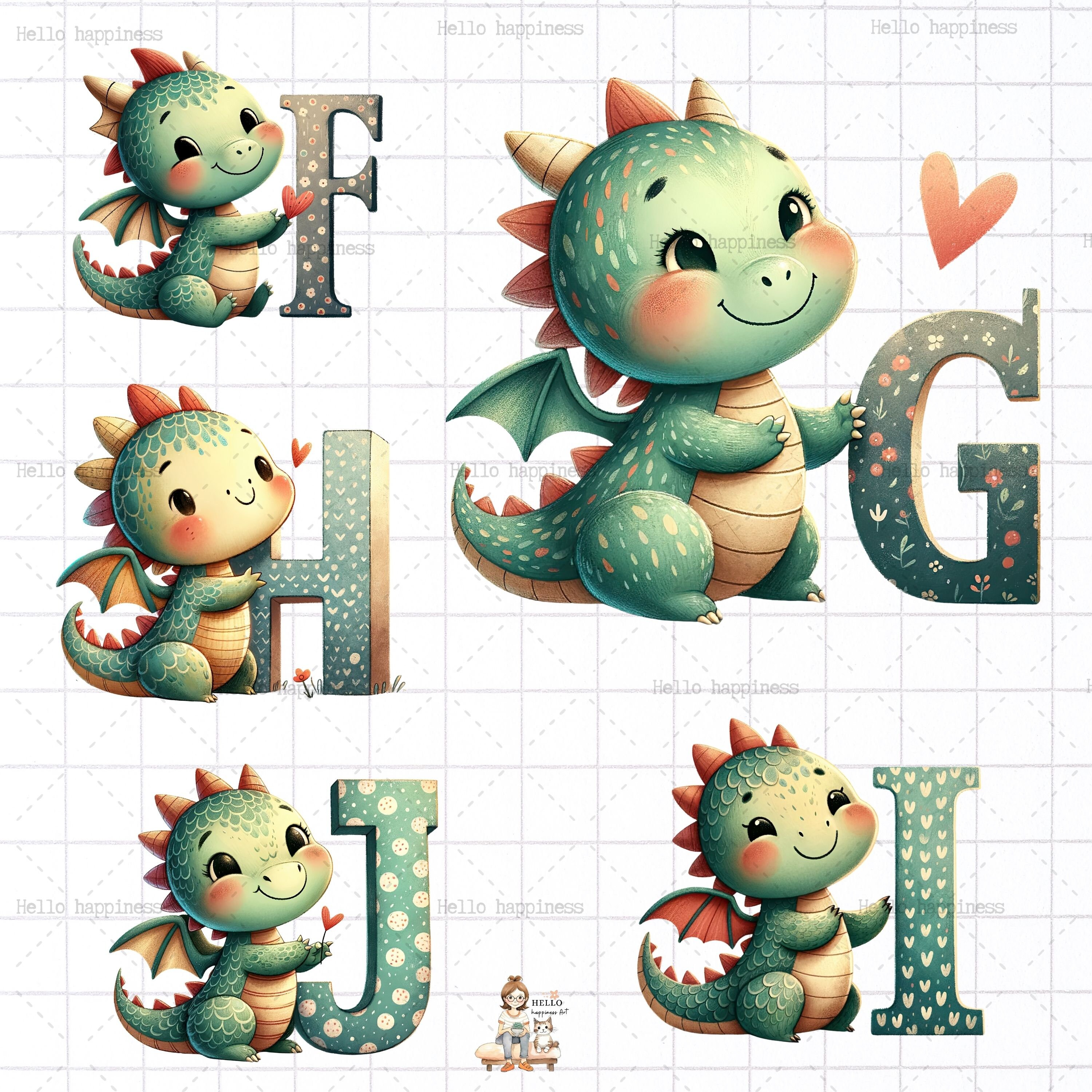 Cute Dragon Alphabet, Chinese New Year, Letter Dragon, Alphabet Dragon ...