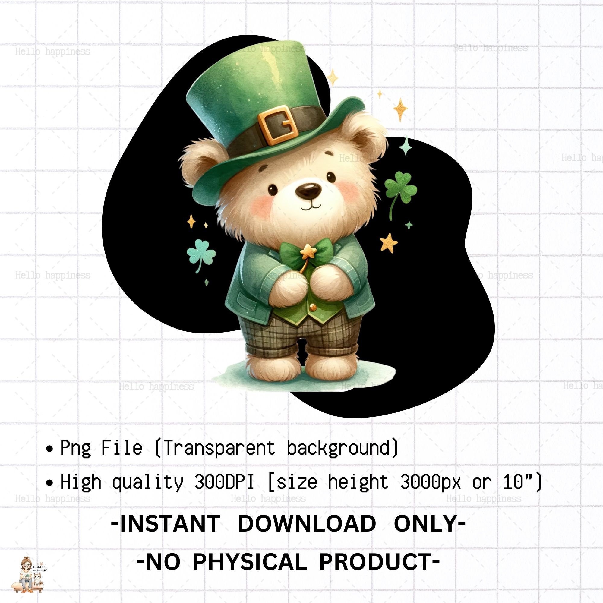 Bear St.patrick's Day, Animals St.patrick, Watercolor Clip Art for Kids ...