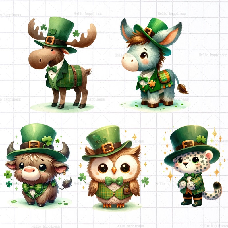 Bear St.patrick's Day, Animals St.patrick, Watercolor Clip Art for Kids ...