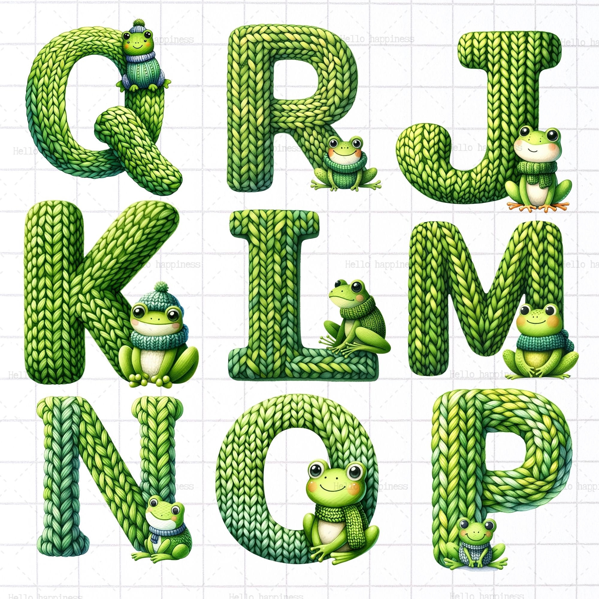 Frog Alphabet,cute Frog Png, Letter Knitting Pattern,frog Clipart, Frog ...