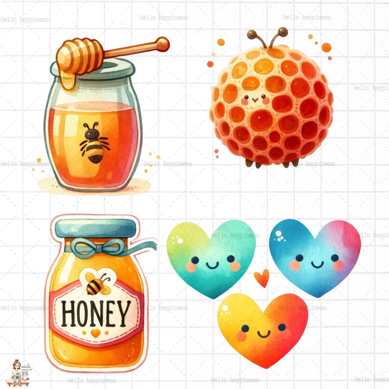 Cute Little Bee, Little Bee Clipart, Watercolor Animals Illustrations ...