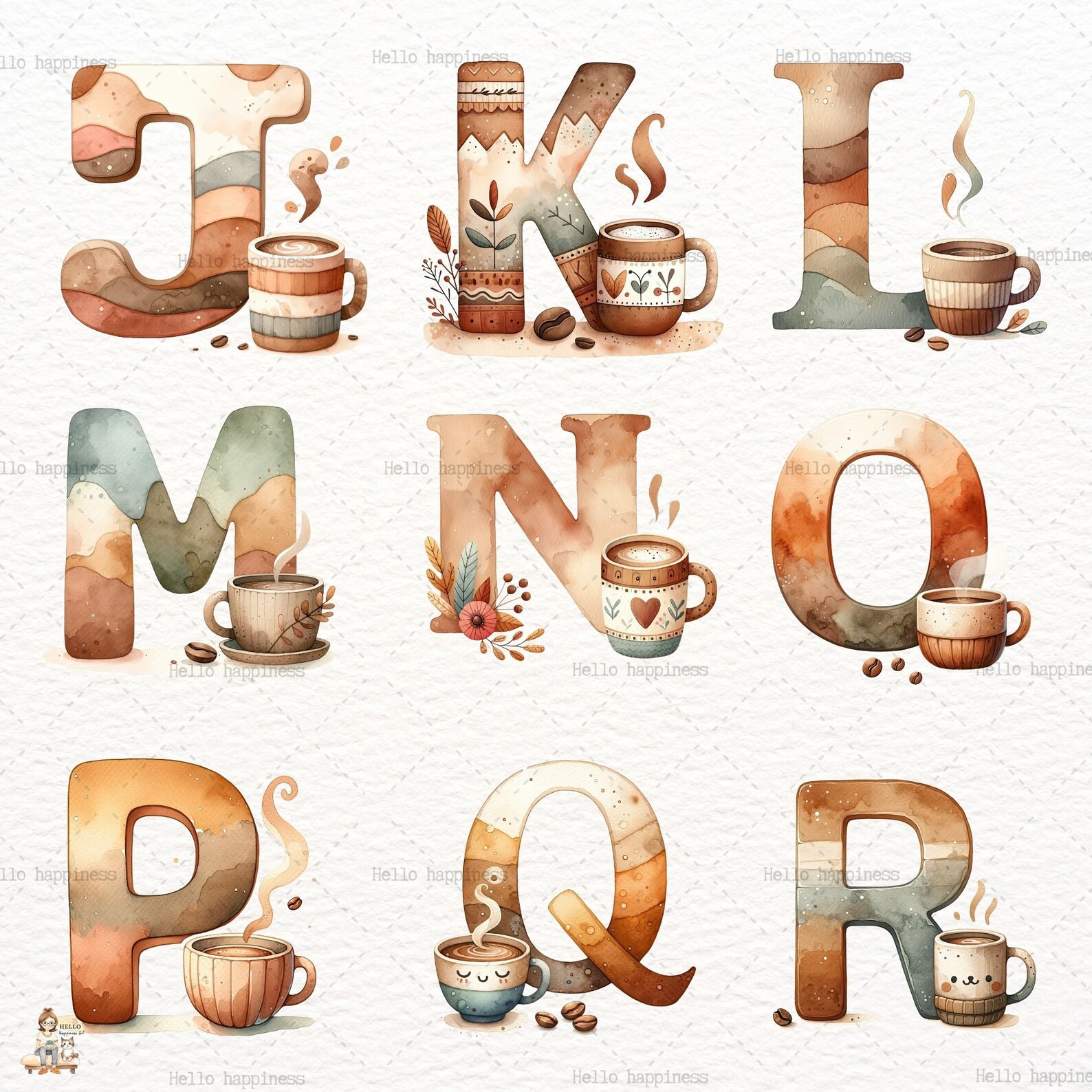 Coffee Alphabet Clipart, Coffee Letter,png, Coffee Mug, Alphabet ...