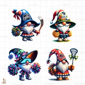 Cheerleaders Gnome, Cute Gnome PNG, Watercolor Clipart, Sports Art ...