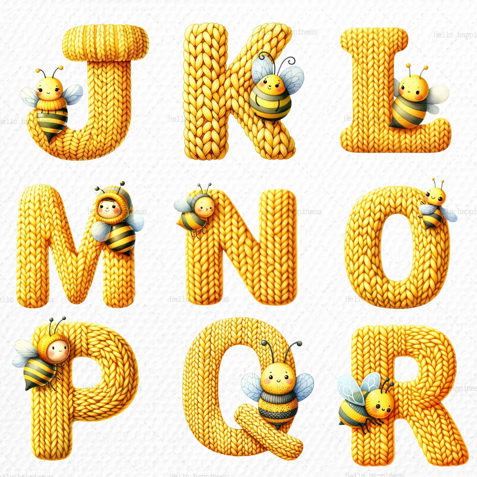 Bee Alphabet,cute Bee Png, Letter Knitting Pattern,bee Clipart, Bee Png ...