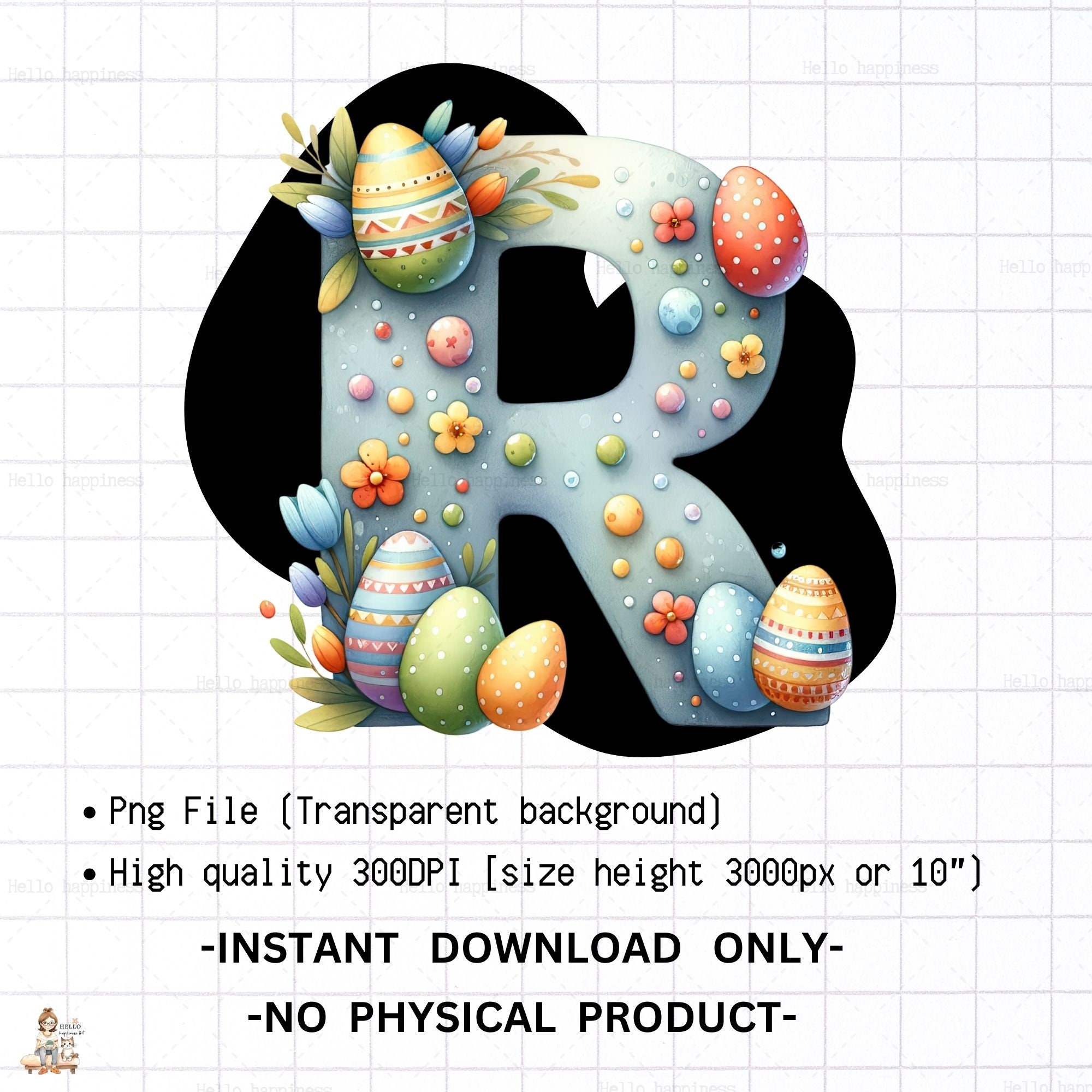 Alphabet Easter Egg Clipart, Spring Clipart, Easter Bunny, Easter Egg ...