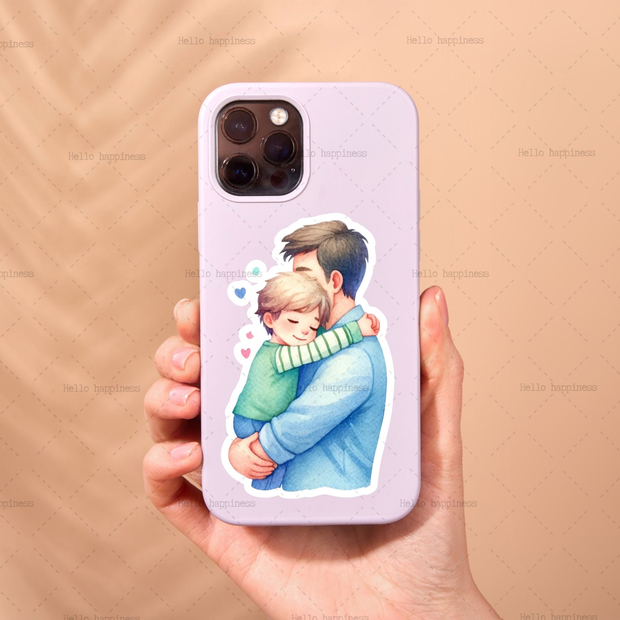 Fathers Watercolor Clipart, Father's Day Dad Graphics, Son and Father ...