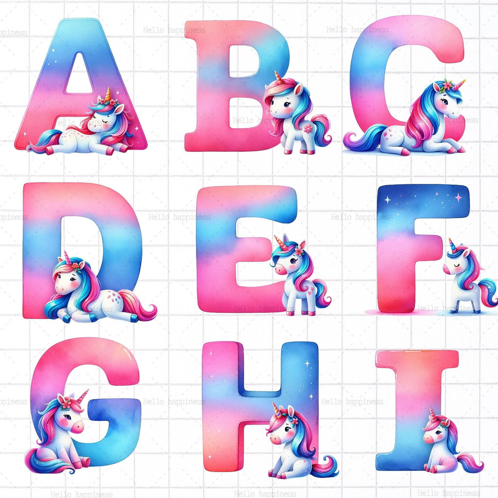 Unicorn Alphabet,unicorn Png, Letter Png, Letter Clipart, Alphabet Png ...