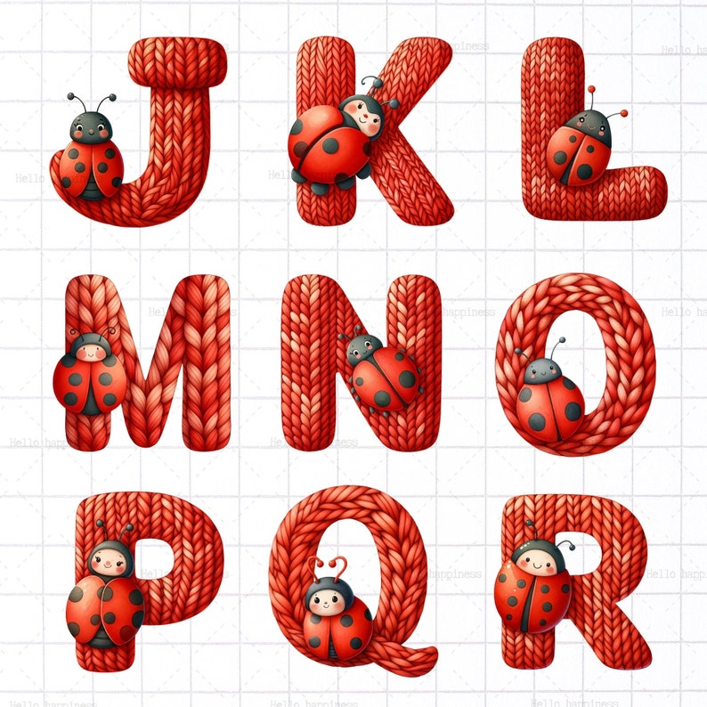 Ladybug Alphabet, Ladybug Png, Letter Knitting Pattern,ladybug ...